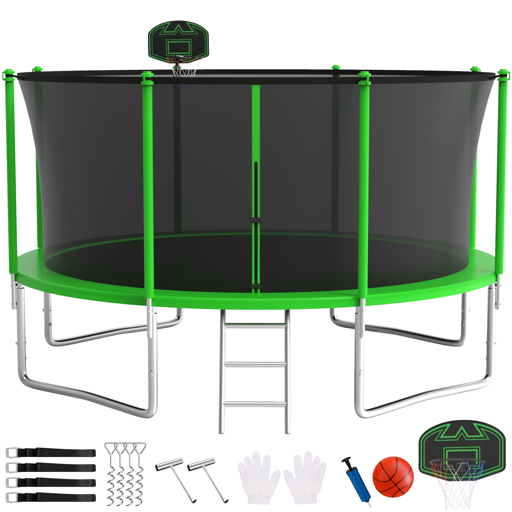 KOFUN Trampoline with Enclosure Net & Anchor Kits, 16FT 15FT 14FT 12FT ...