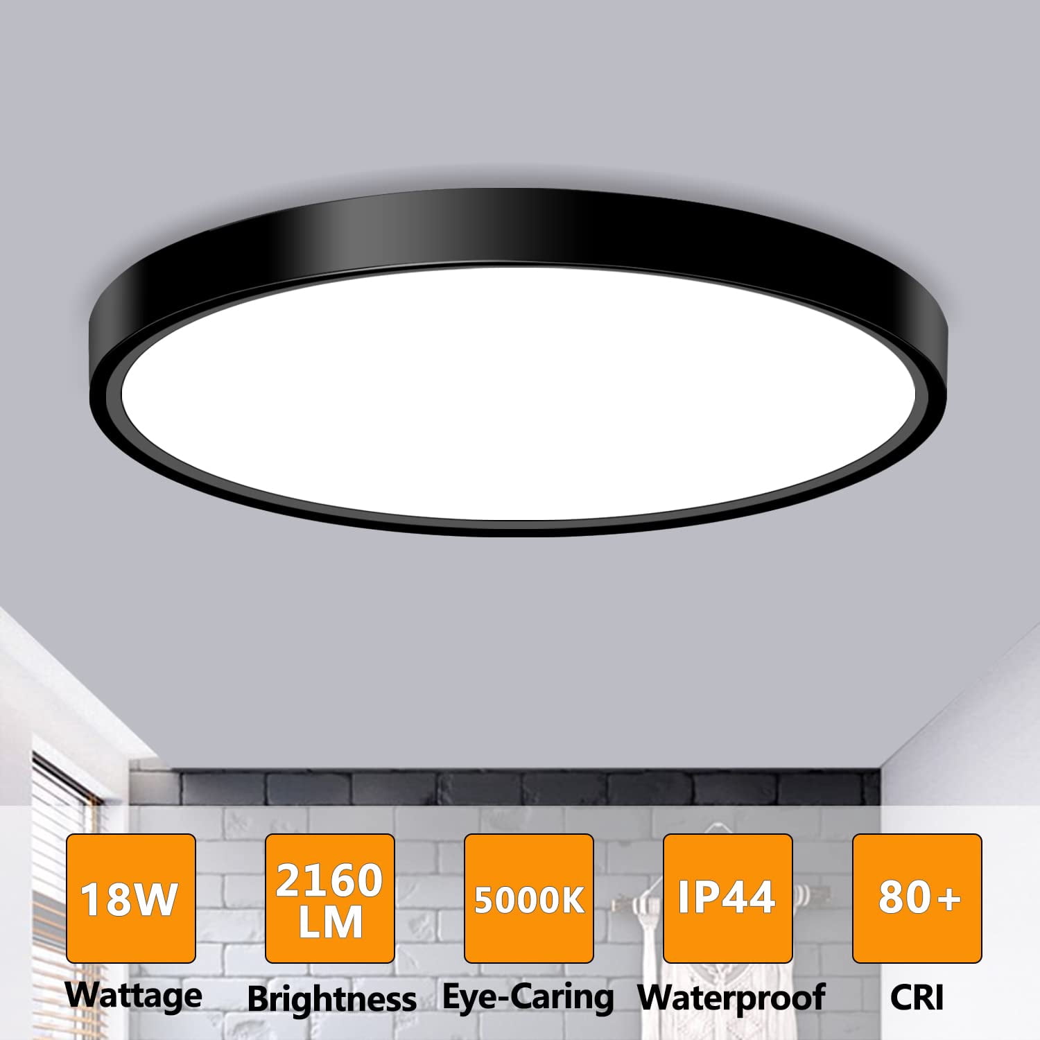 KOGYAS 9Inch LED Flush Mount Ceiling Light, 24W Slim Super Bright ...