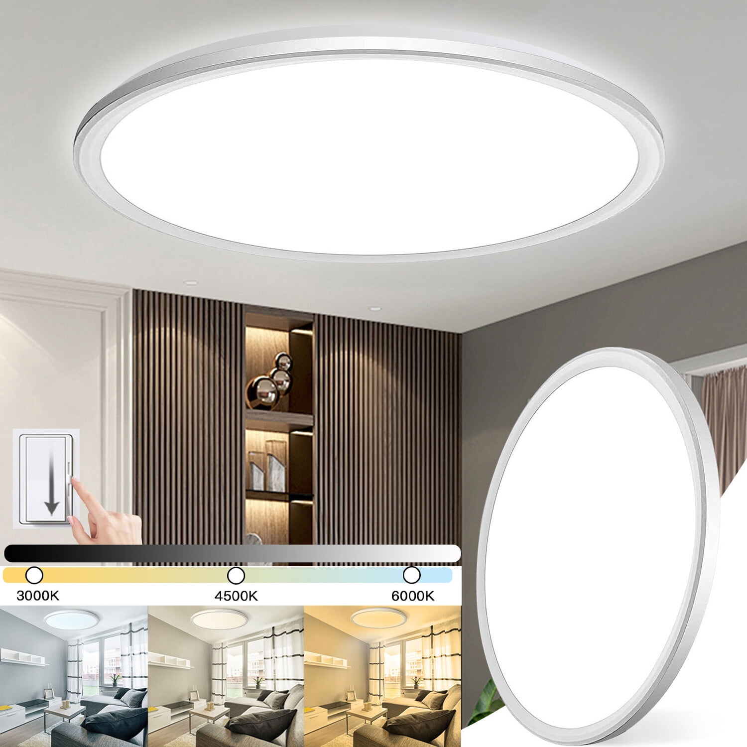 KOGYAS 24W LED Ceiling Light, 12 Inch, 3 Color Options, Suitable for ...