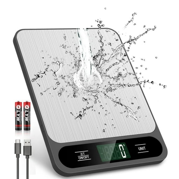 33lb Rechargeable Food Scale, 304 Stainless Steel Digital Kitchen Scale ...