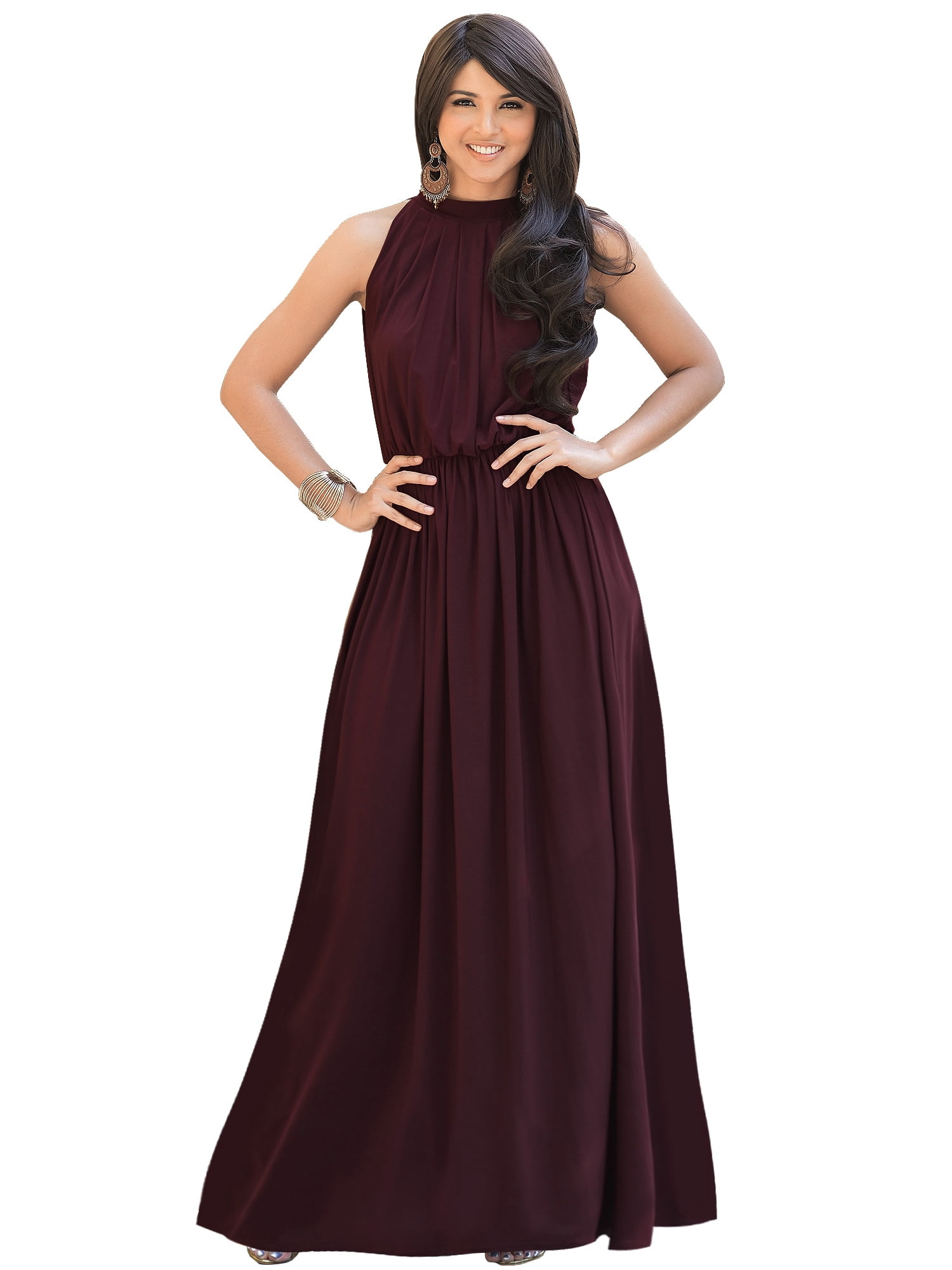 KOH KOH Long Sleeveless Bridesmaid Wedding Party Guest Summer Flowy ...