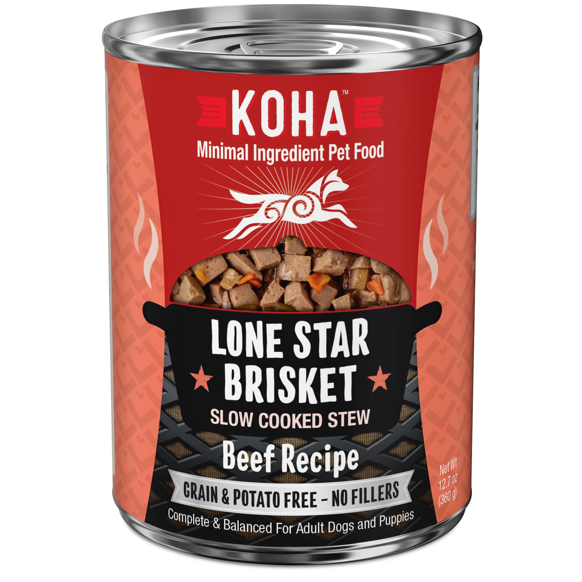 KOHA Lone Star Brisket YPF5 Stew for Dogs with Beef, High Protein Wet ...