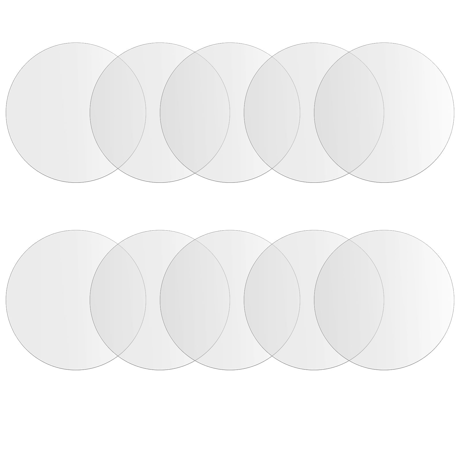 KOHAND 10 Pack 10 inch Clear Acrylic Discs, Transparent Acrylic Round ...