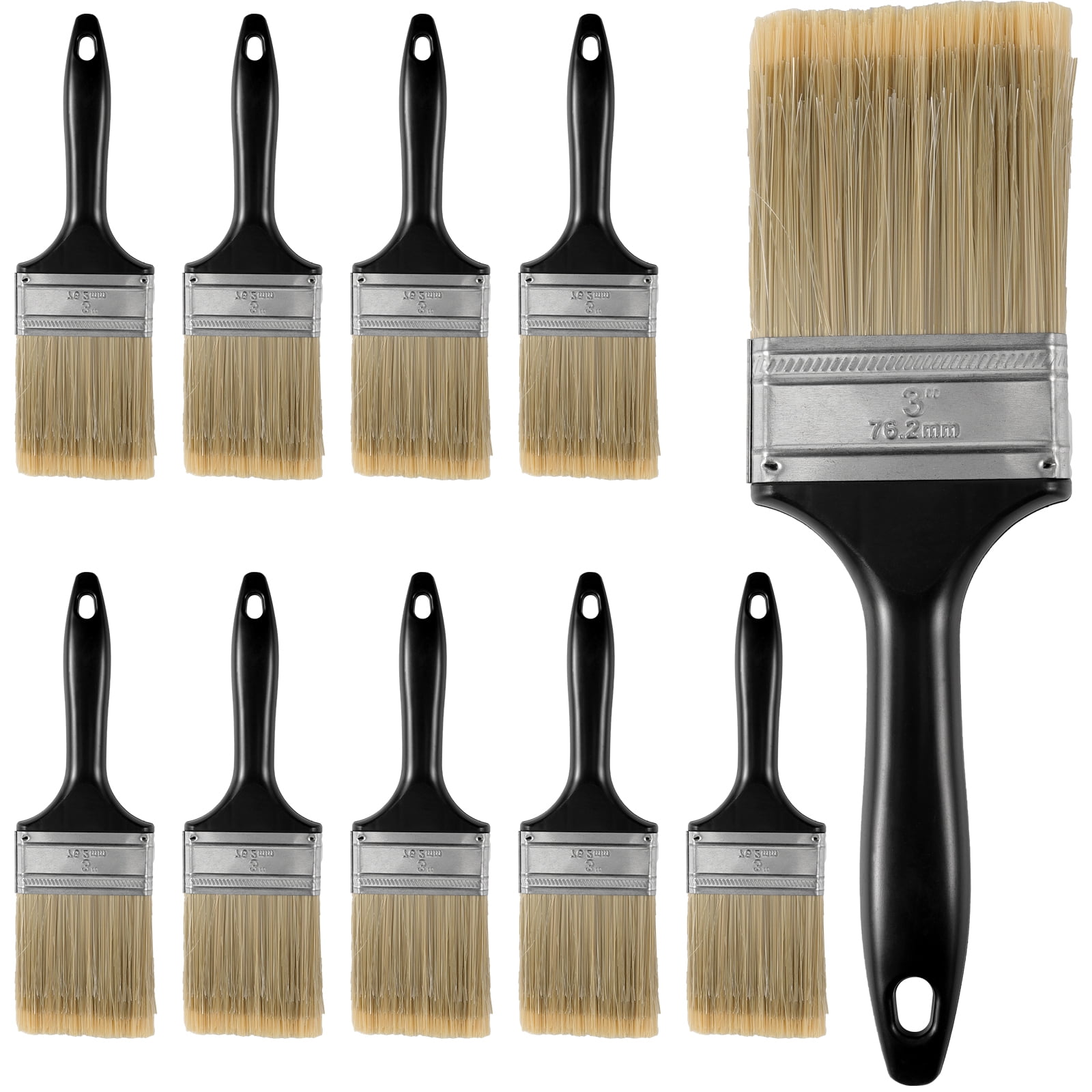 KOHAND 10 Pack 3 inch Paint Brush, Plastic Handle Paint Brushes for DIY ...