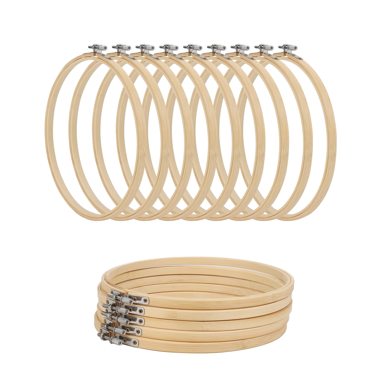 KOHAND 14 Pack 12 inch Embroidery Hoop, Adjustable Bamboo Cross Stitch ...