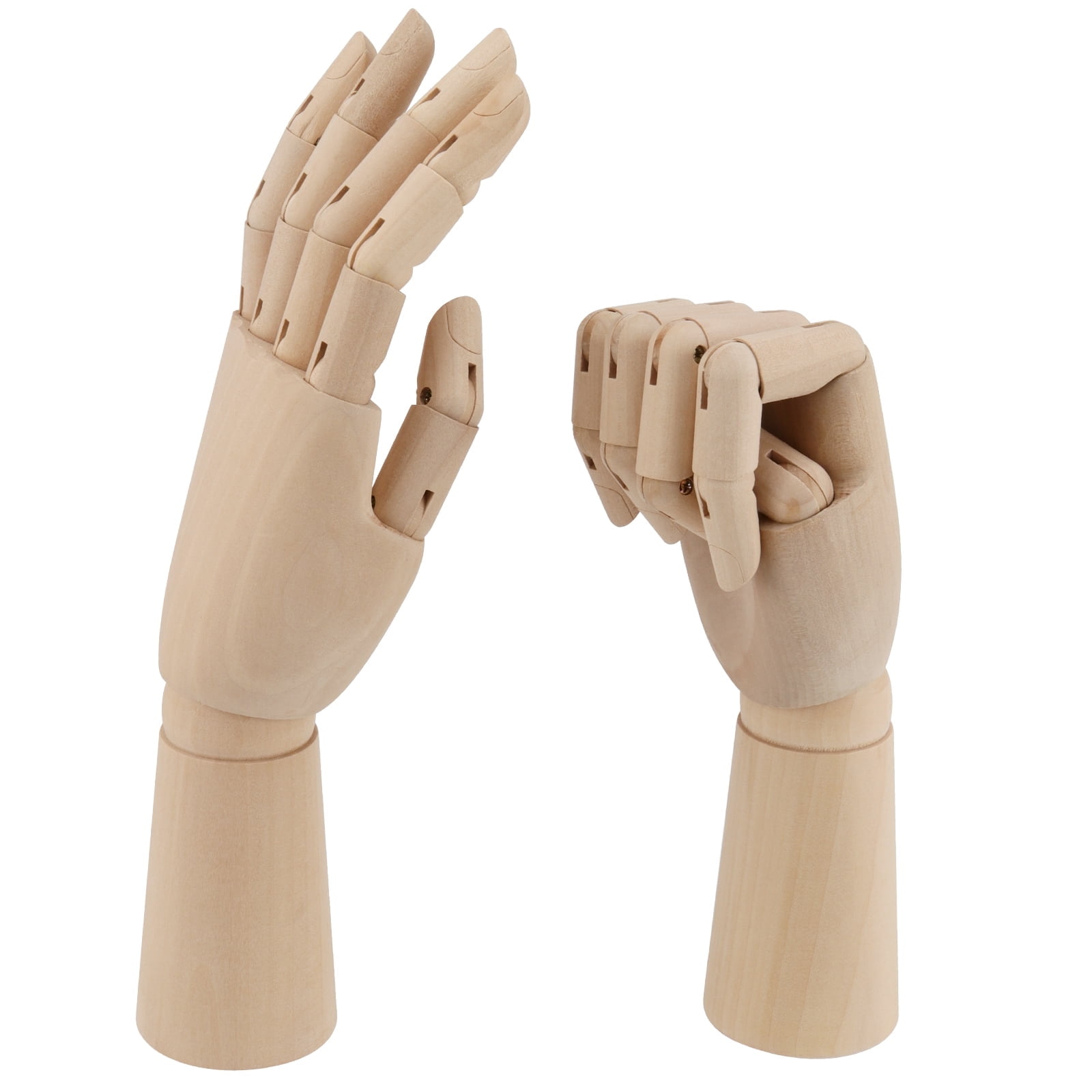 KOHAND 2 Pack 10 inches Wood Hand Model, Left and Right Art Mannequin Hand, Manikin Hand with ...