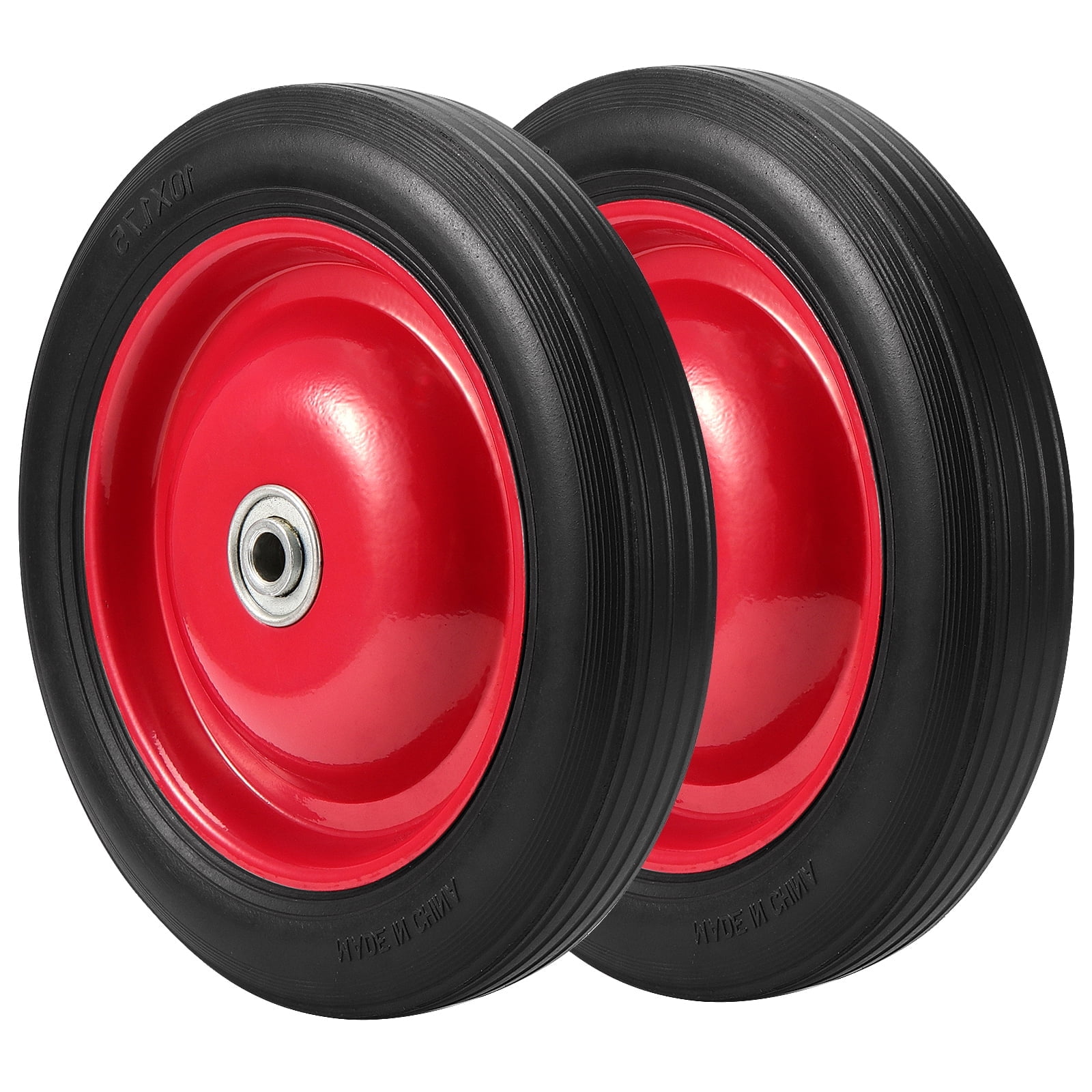 KOHAND 2 Pcs 10 inch Rubber Replacement Tires, Solid Rubber Wheels ...