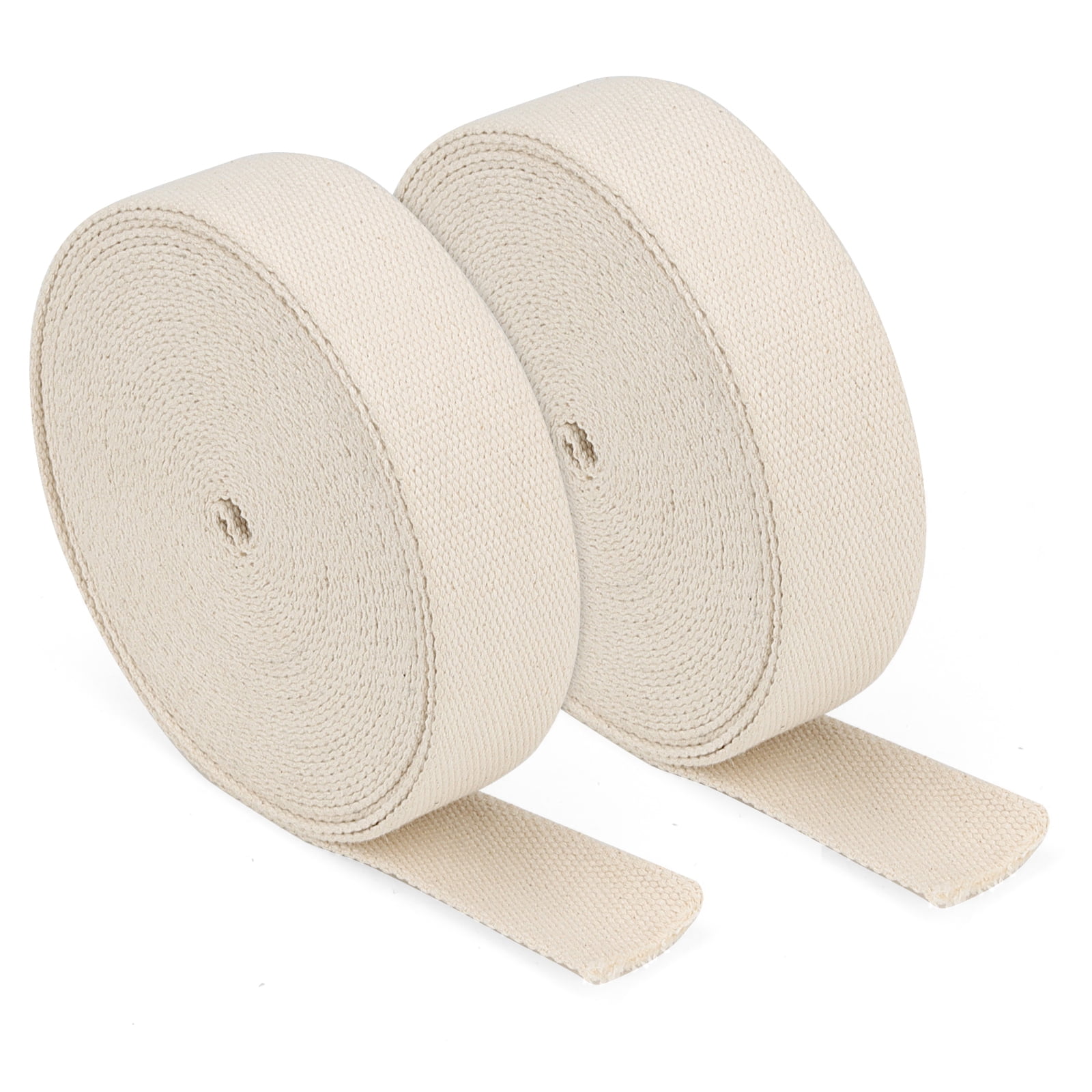 KOHAND 2 Rolls 1.5 inch White Cotton Webbing, 10 Yard Natural Cotton ...