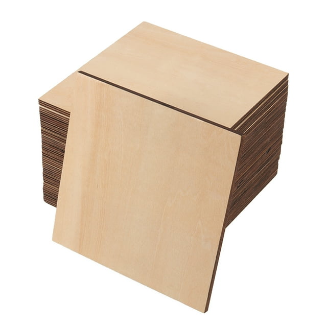 KOHAND 20 Pack 6 x 6 inches Unfinished Wood Squares, 1/4 Inch Basswood ...