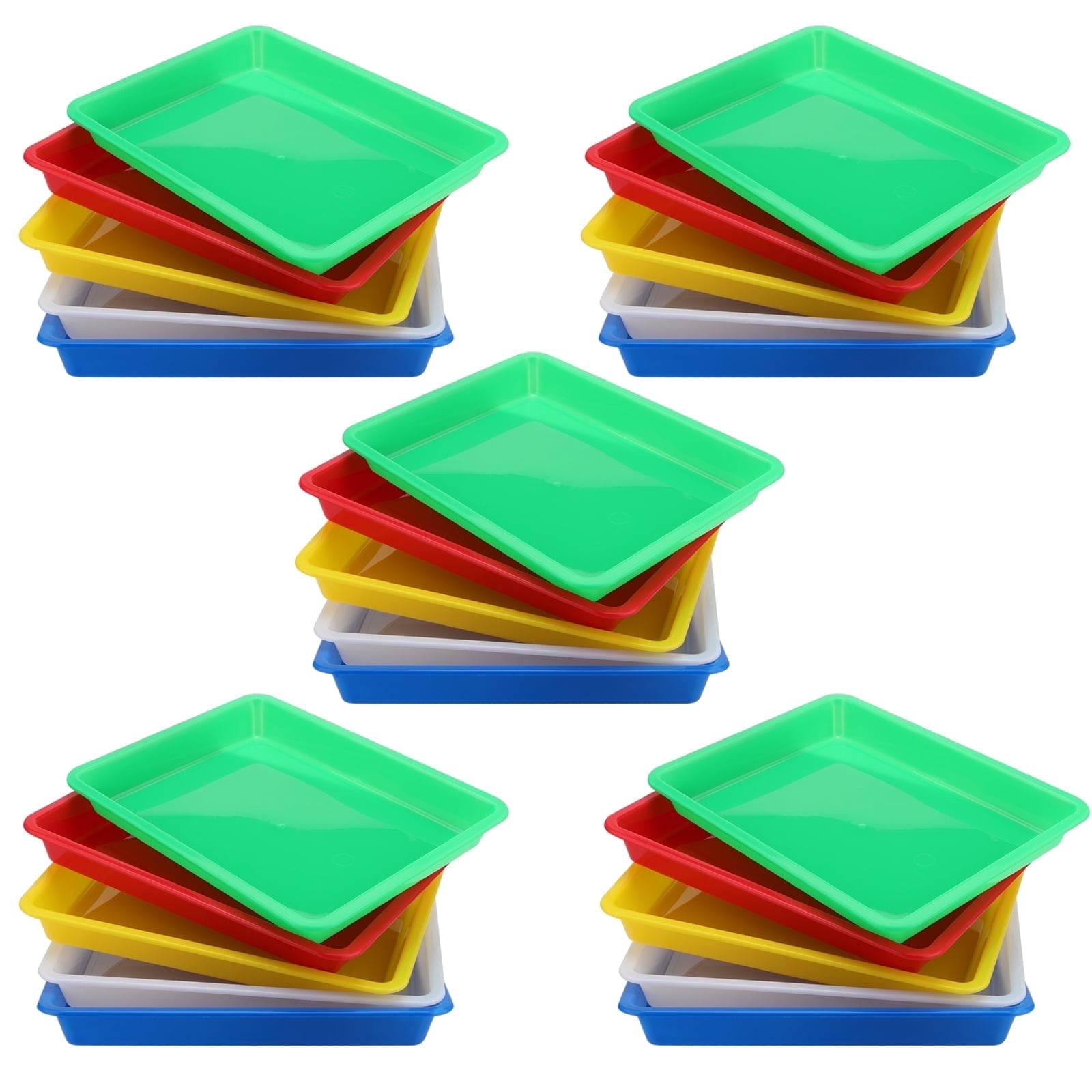 KOHAND 20 Pack Multicolor Plastic Art Trays 10.8x8.3 inch, Crafts ...