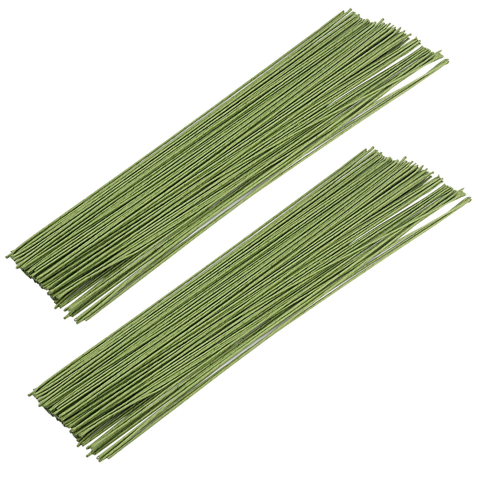 KOHAND 200 Pcs 14 Gauge Floral Stem Wire, 15.75 inches Green Paper ...