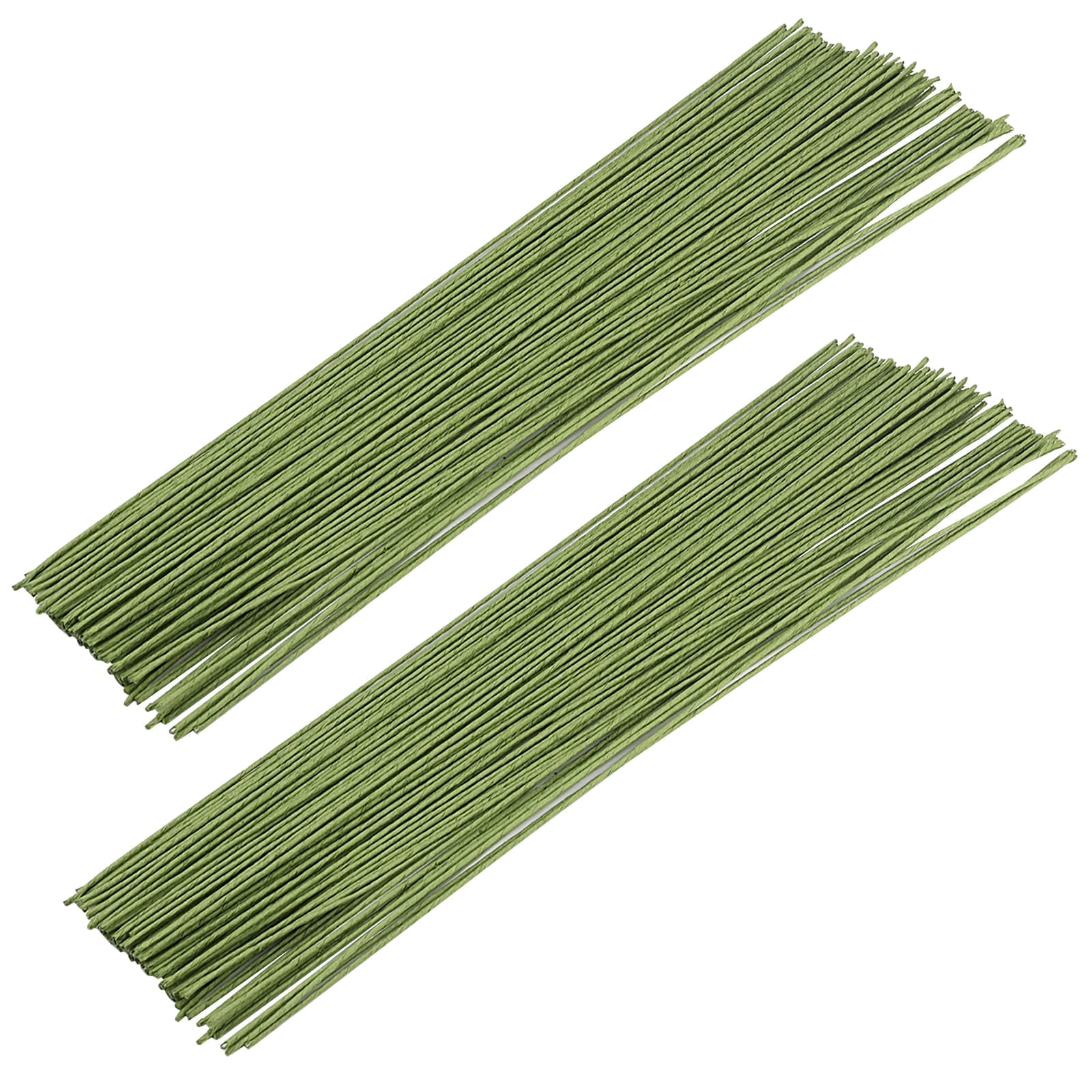 KOHAND 200 Pcs 14 Gauge Floral Stem Wire, 15.75 inches Green Paper ...