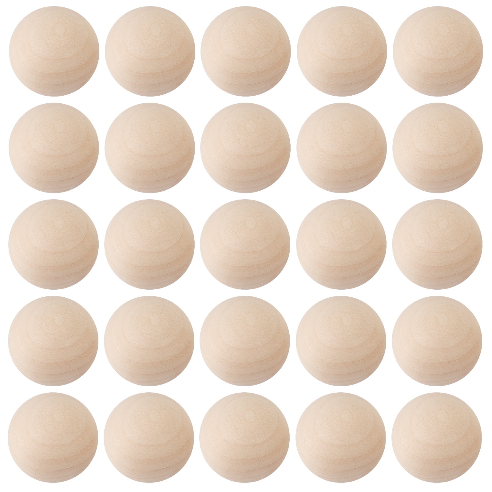 KOHAND 25 Pack 2 inch Round Wooden Balls, Natural Small Wood Craft ...