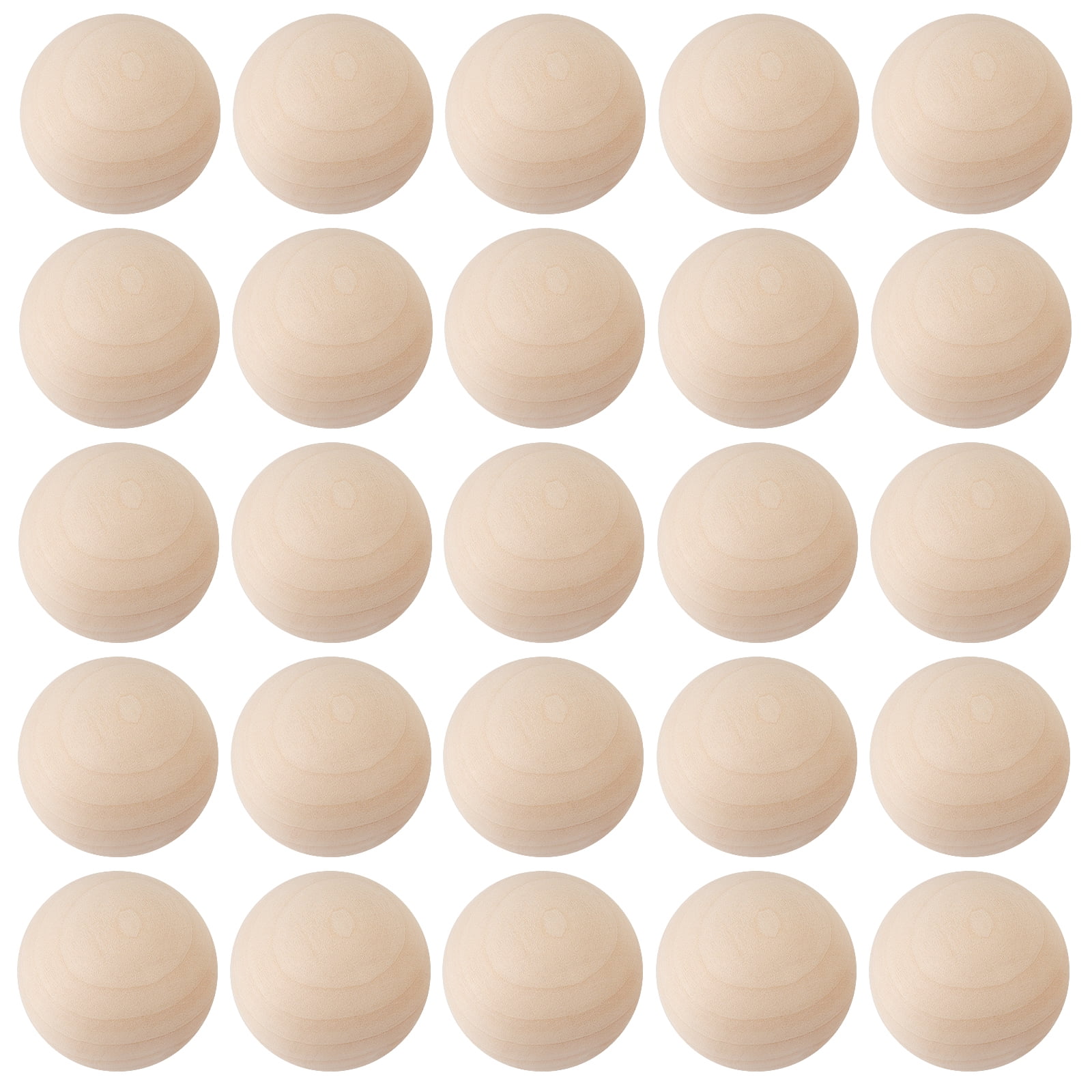 KOHAND 25 Pack 2 inch Round Wooden Balls, Natural Small Wood Craft ...