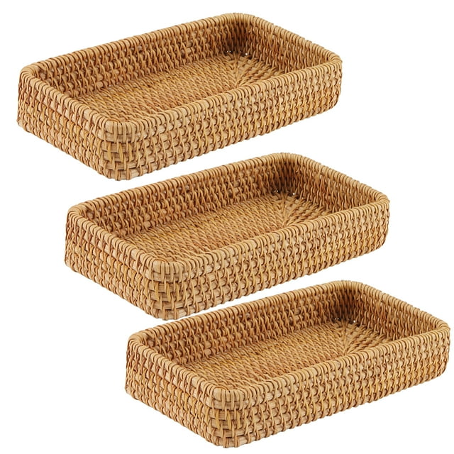 KOHAND 3 Pcs Rattan Toilet Tank Basket, Woven Storage Baskets, Kitchen ...