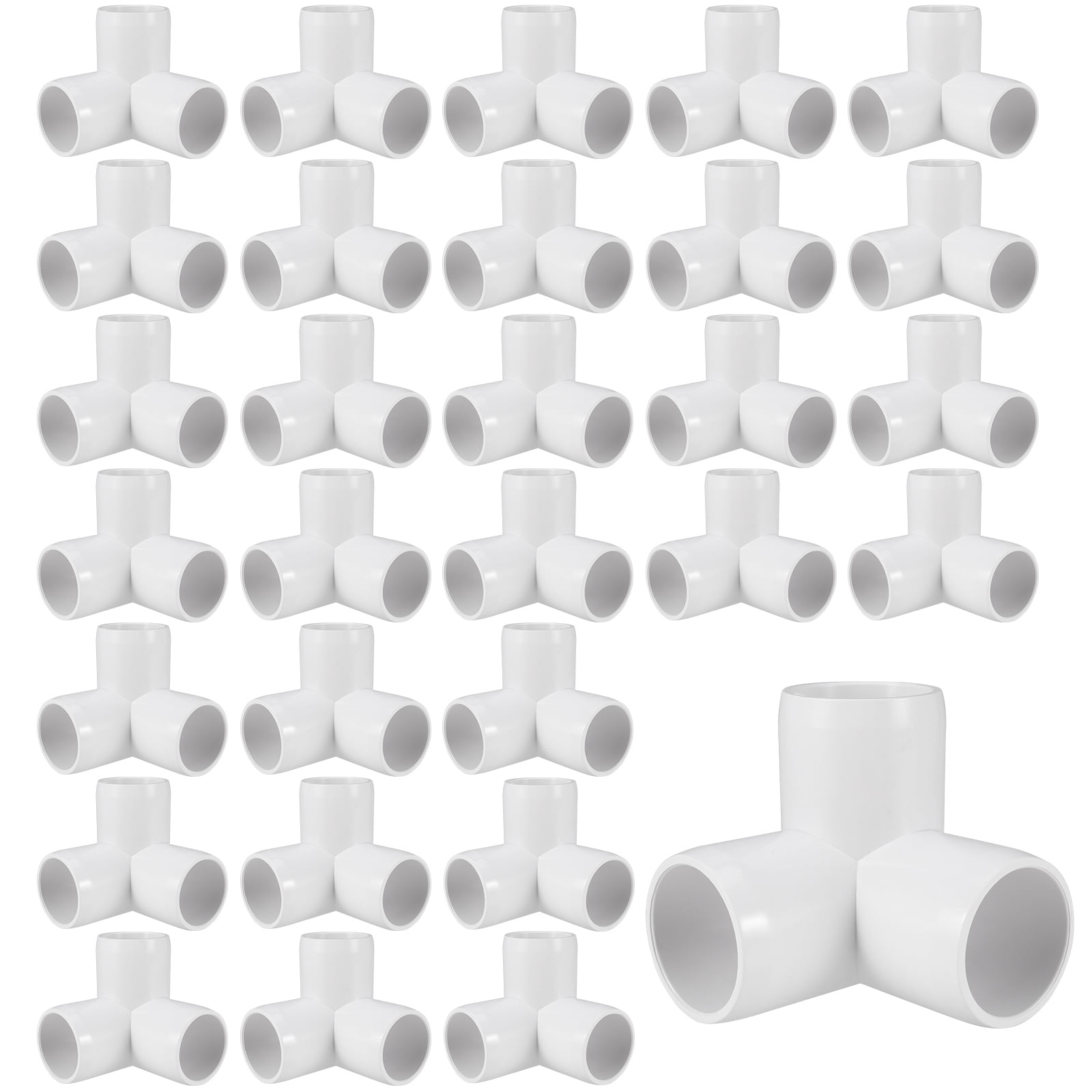 KOHAND 30 Pcs 1/2 inch 3 Way PVC Fitting, 90 Degree PVC Tee Fitting, 3 ...