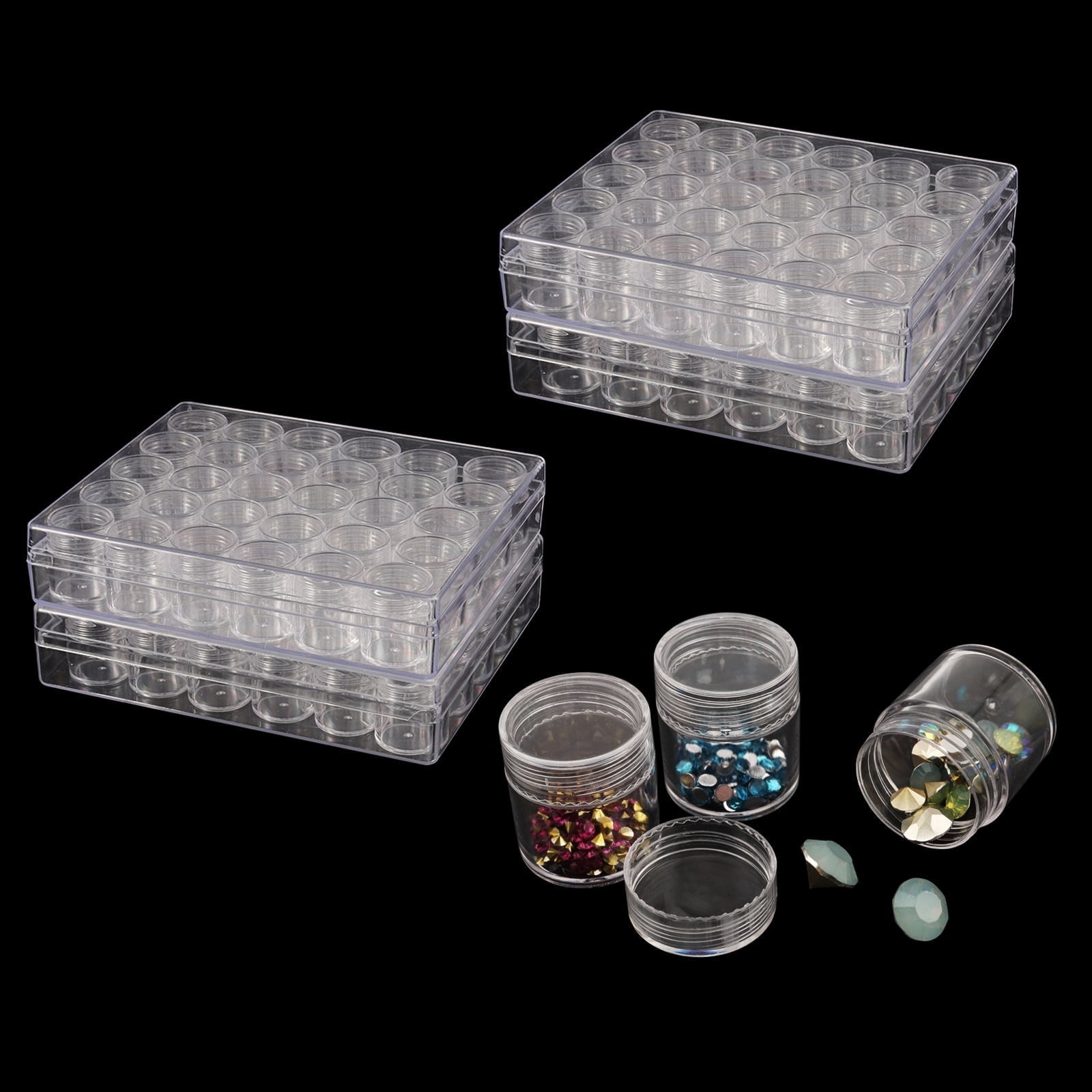 KOHAND 4 Pack 30 Grids Clear Plastic Bead Organizer Box, Plastic ...