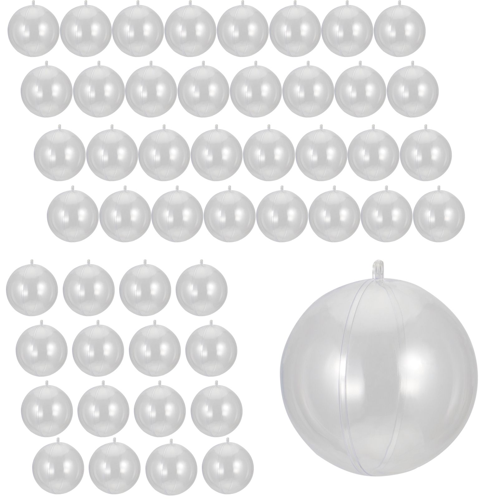 Himaly Christmas Ball, 50mm Clear Plastic Fillable DIY Craft Ball ...