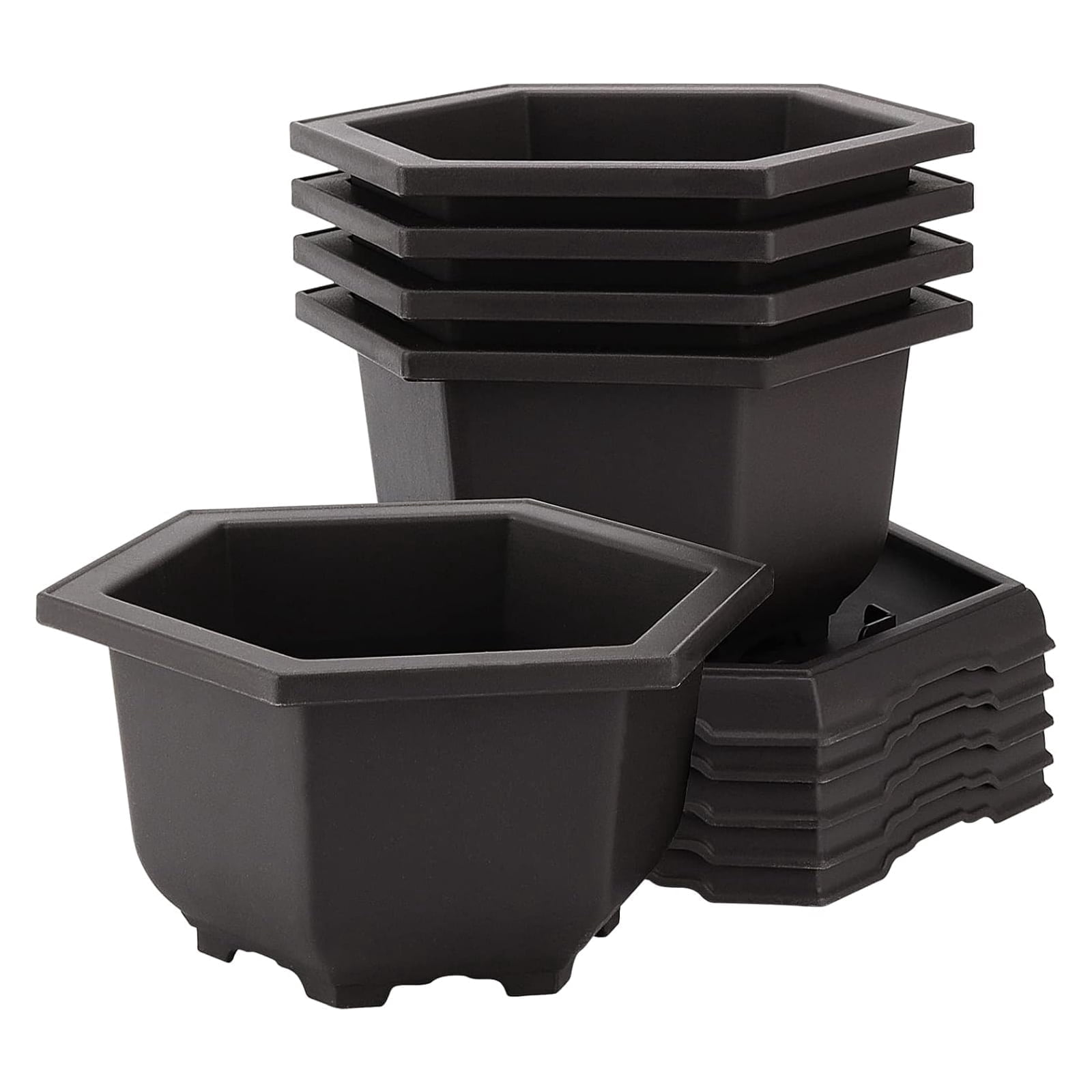 KOHAND 5 Pack 7.4 inch Hexagonal Bonsai Training Pot, Built in Mesh ...