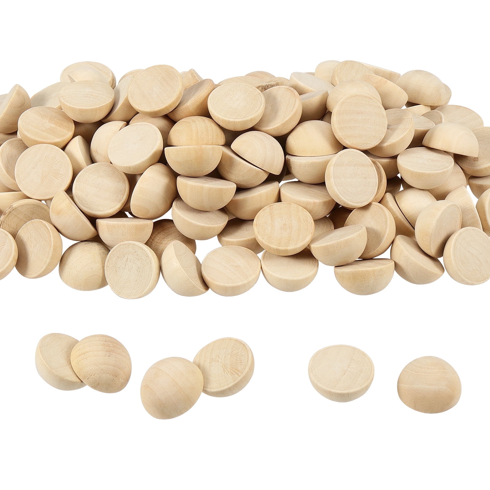KOHAND 50 PCS 2 Inch Split Wood Balls, Half Wooden Balls for Crafts ...