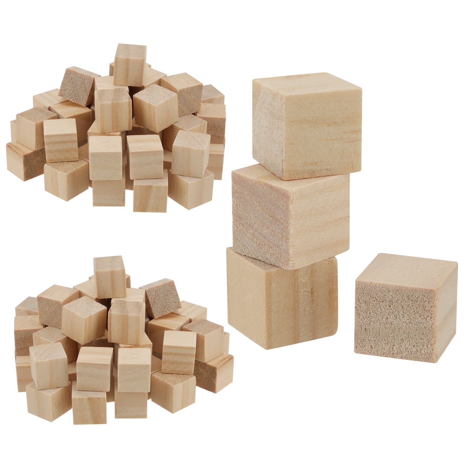 KOHAND 500 Pcs 1/2 inch Natural Wooden Cubes, Unfinished Small Blank ...
