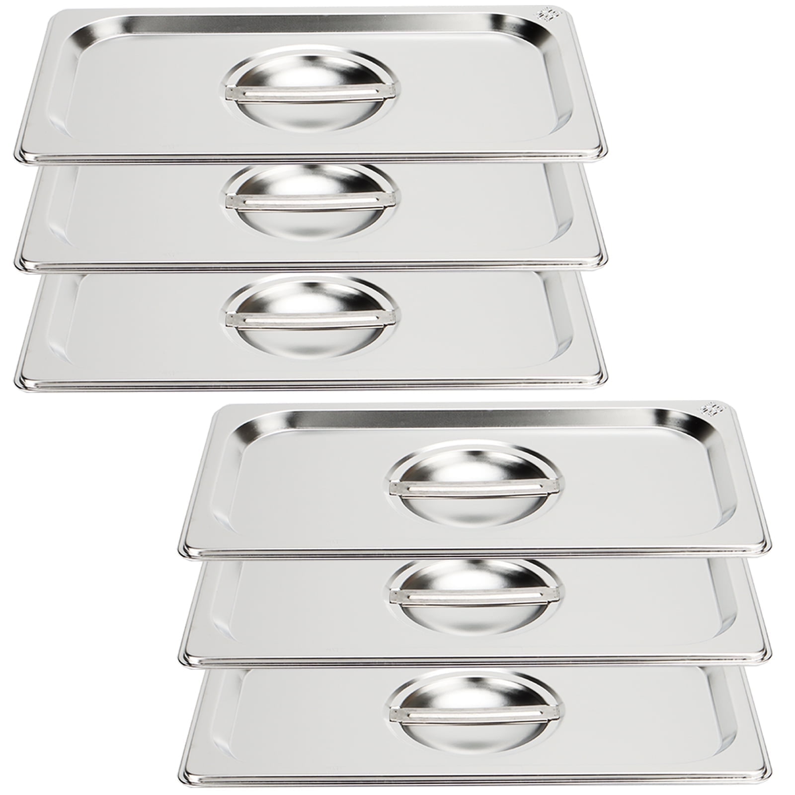 KOHAND 6 Pack 1/3 Size Stainless Steel Steam Table Pan Lid, Hotel Pan ...