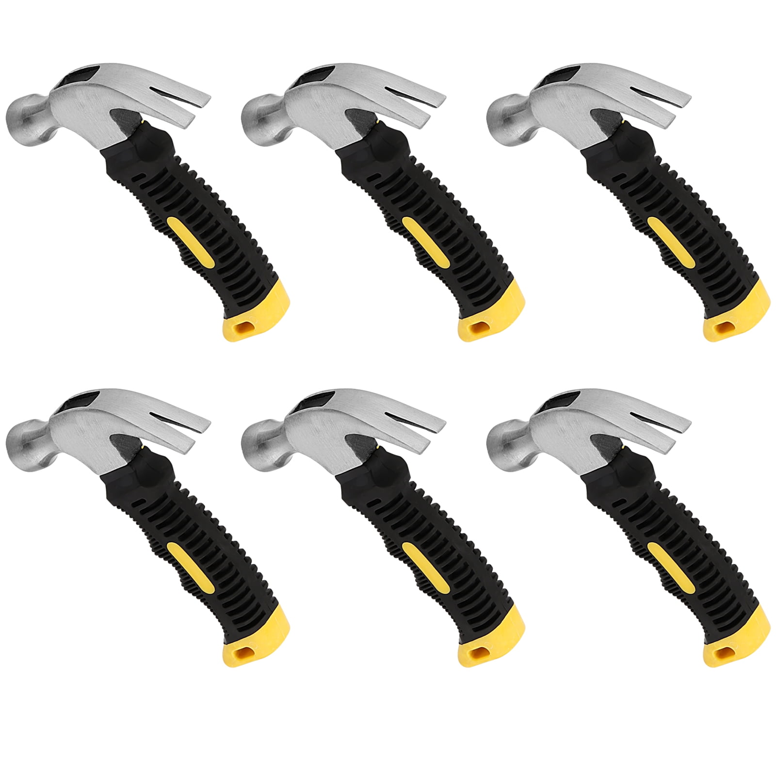 KOHAND 6 Pack 8 oz Stubby Claw Hammer, Practical Small Mini Stubby Camping Hammers for Household ...