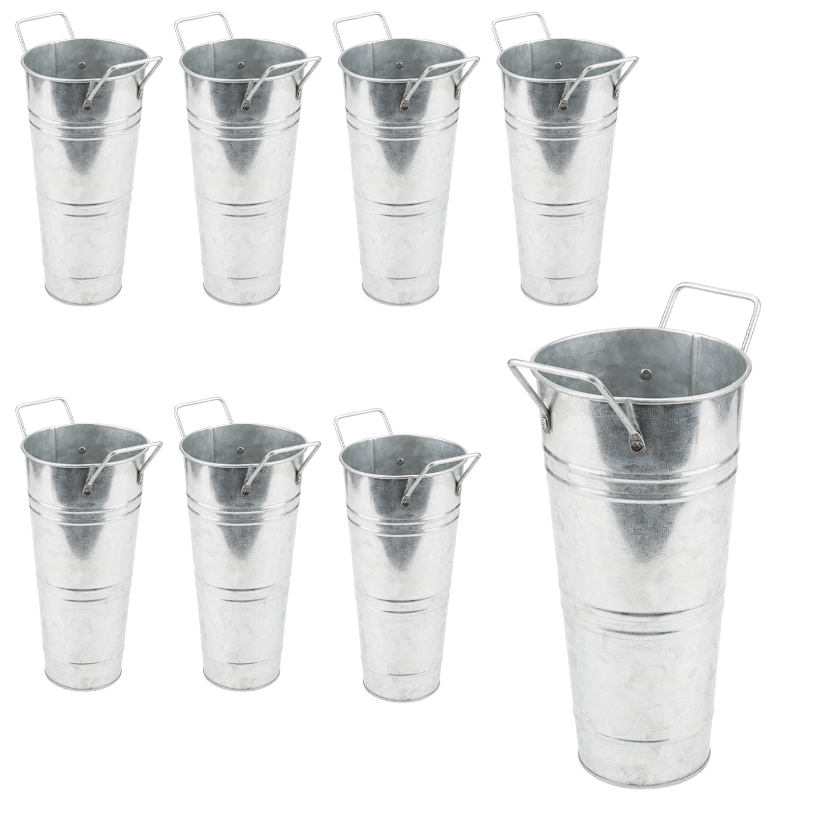 KOHAND 8 Pack 9 inch Metal Galvanized Flower Vase, Vintage Tall Metal ...