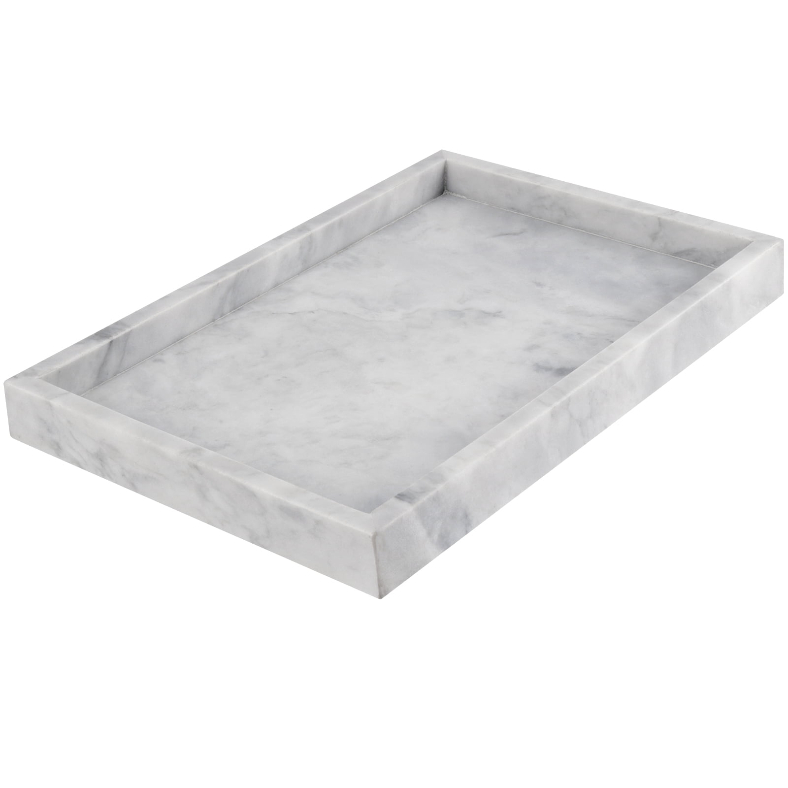 KOHAND 9.8 x 5.9 x 1.2 inches Rectangular Marble Tray, Natural Marble Tray for Bathroom ...