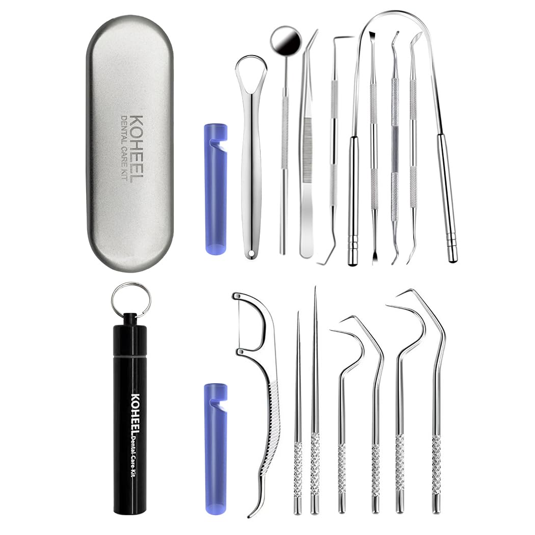 KOHEEL Dental Tools with OIF8 Metal Case, Teeth Cleaning Tools Set ...