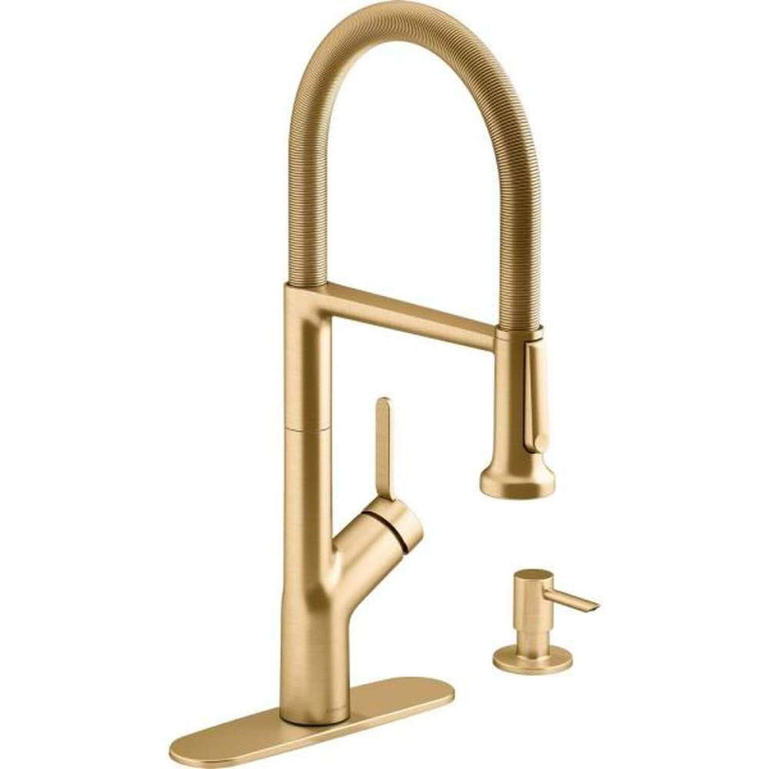 Setra Gold Semi-Professional Kitchen Sink Faucet w/ Soap Dispenser ...