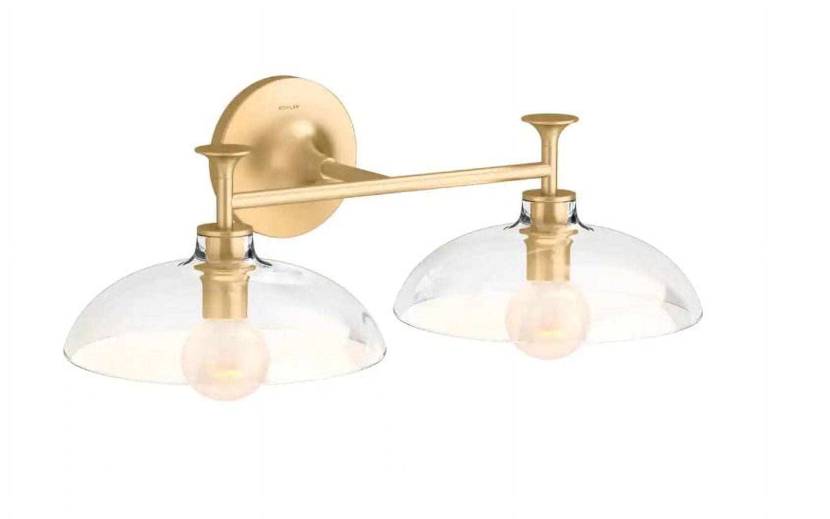 KOHLER Tone Brushed Modern Brass Indoor Bathroom Vanity Light Fixture ...
