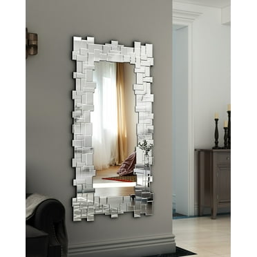 "KOHROS Home Decor Large Silver Rectangular Mirror 28x39"" for Bedroom ...