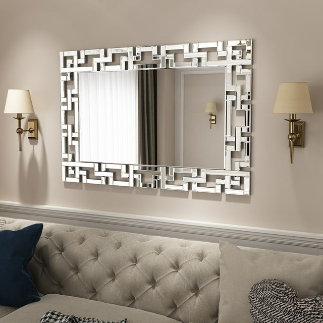 "KOHROS Home Decor Large Silver Rectangular Mirror 28x39"" for Bedroom ...