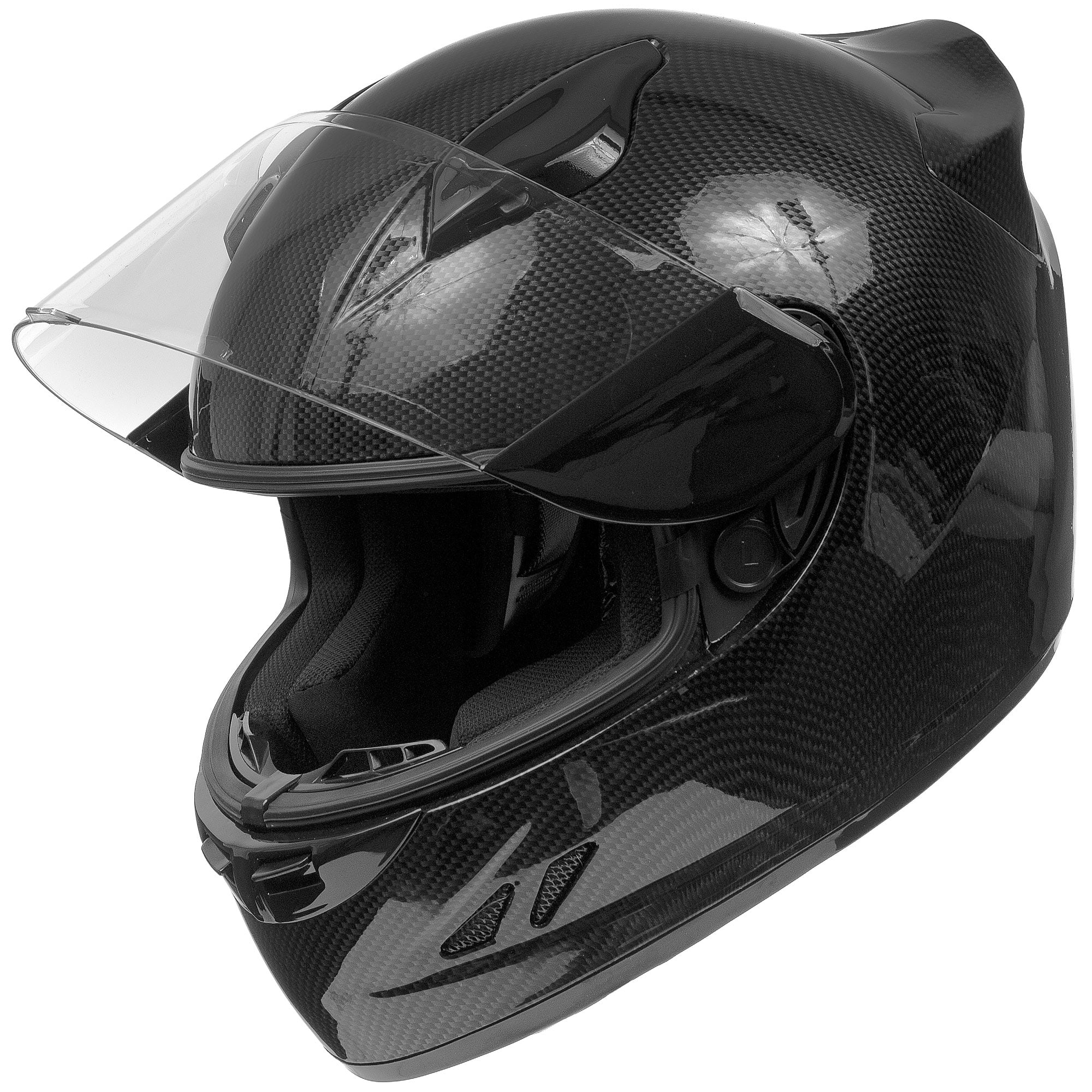 KOI DOT Motorcycle Helmet Full Face KOI Gloss Carbon Fiber w/ Clear ...