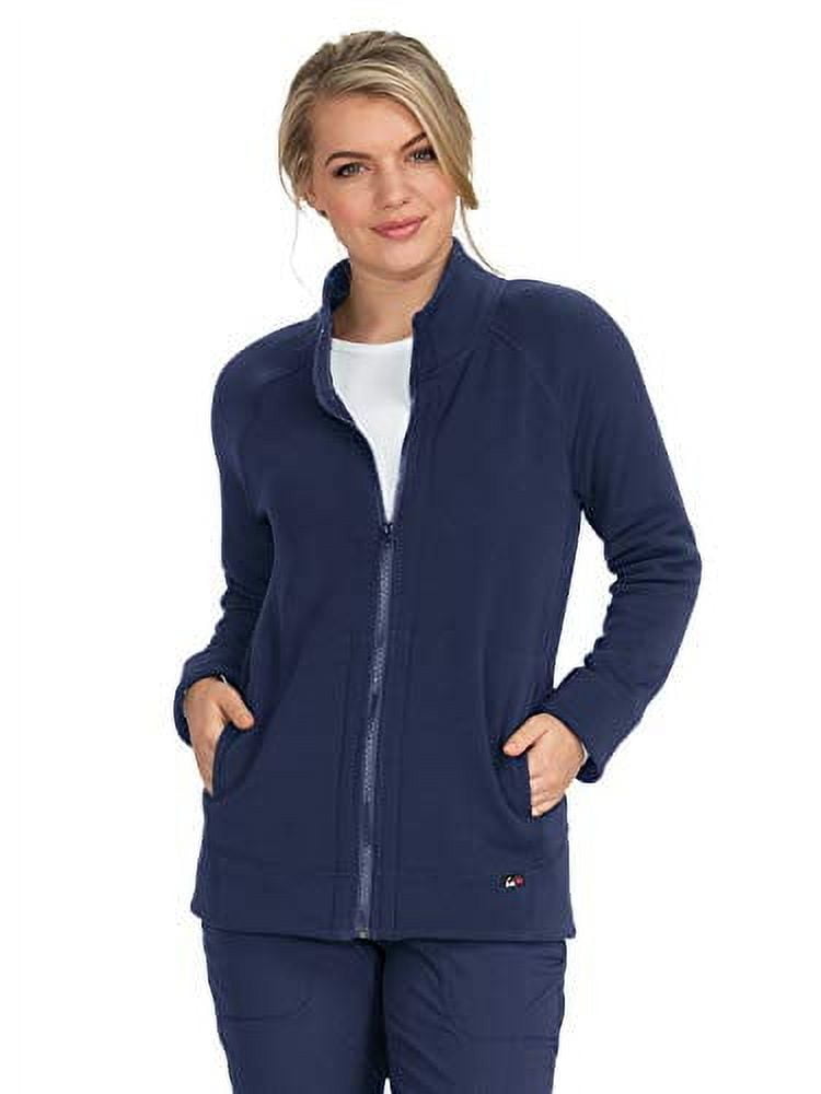 KOI Lite Performance Stretch 2-Pocket Zip Front Wellness Scrub Jacket ...