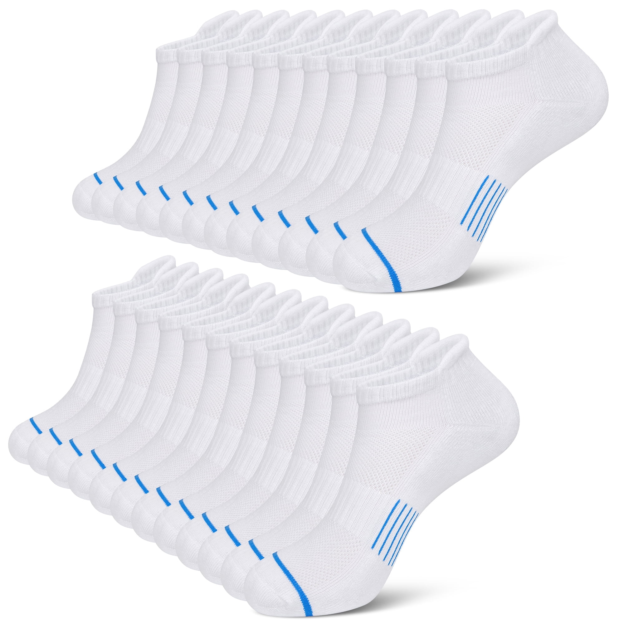 KOITHOT 12 Pairs Men Ankle Socks, Cushioned Athletic Breathable Low Cut ...