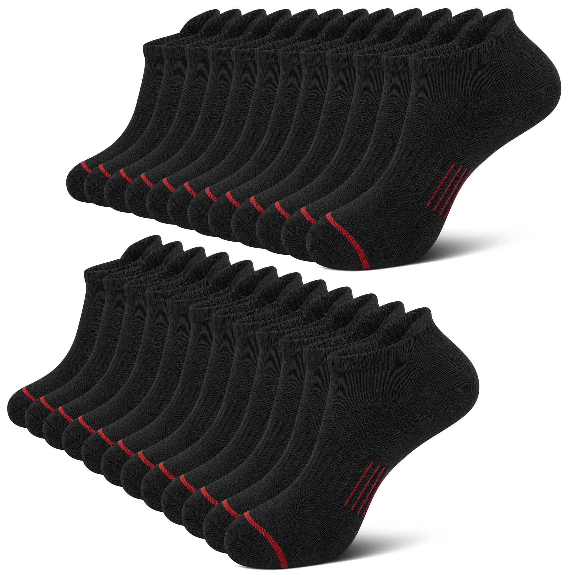 KOITHOT 12 Pairs Men Ankle Socks, Cushioned Athletic Breathable Low Cut ...