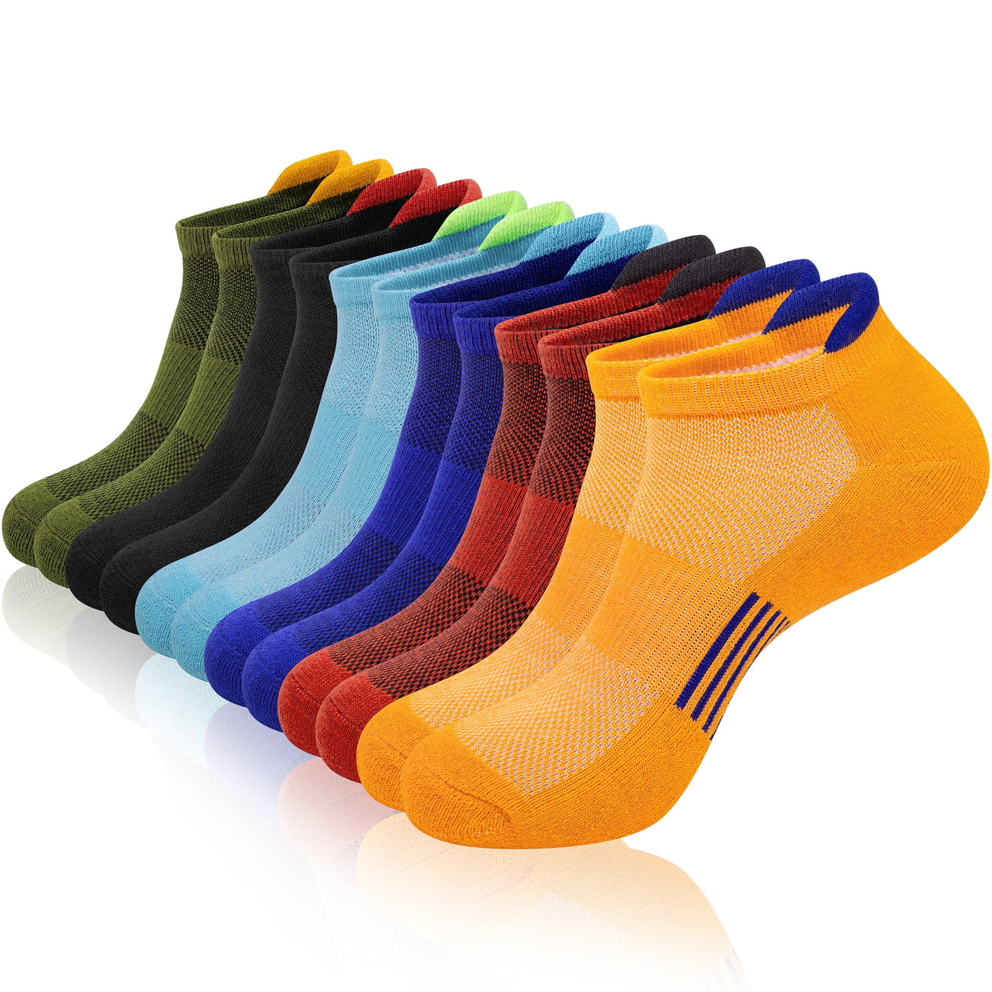 KOITHOT 12 Pairs Men Ankle Socks for Mens Cushioned Socks Athletic ...
