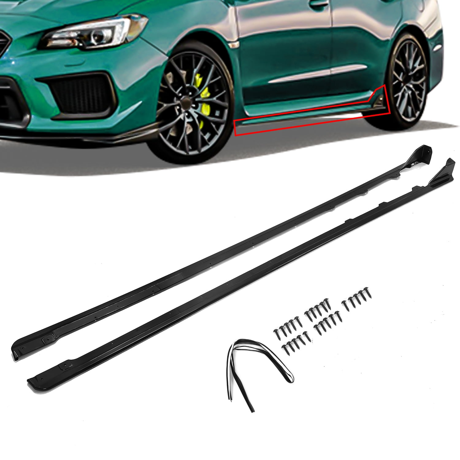 KOJEM 2Pcs Side Skirts Fit for 2015-2021 Subaru WRX/WRX STI ST-Style ...