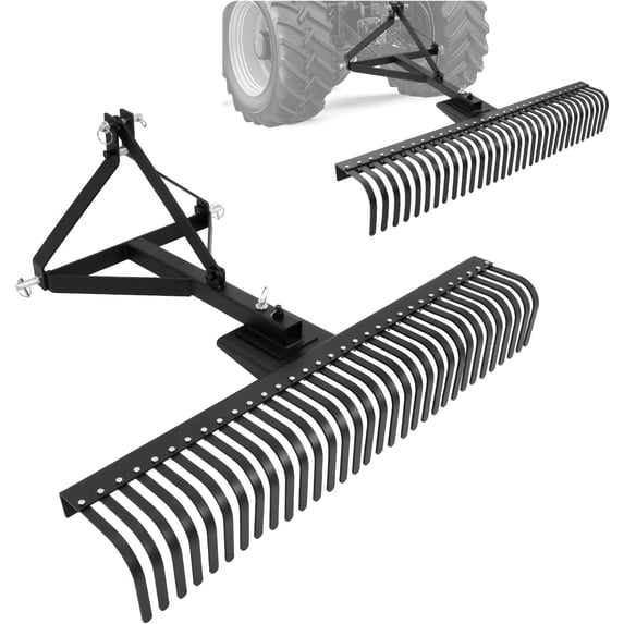 KOJEM 60 in Landscape Rake 3 Point Rake Fit for Category-1 Tractor 360 ...