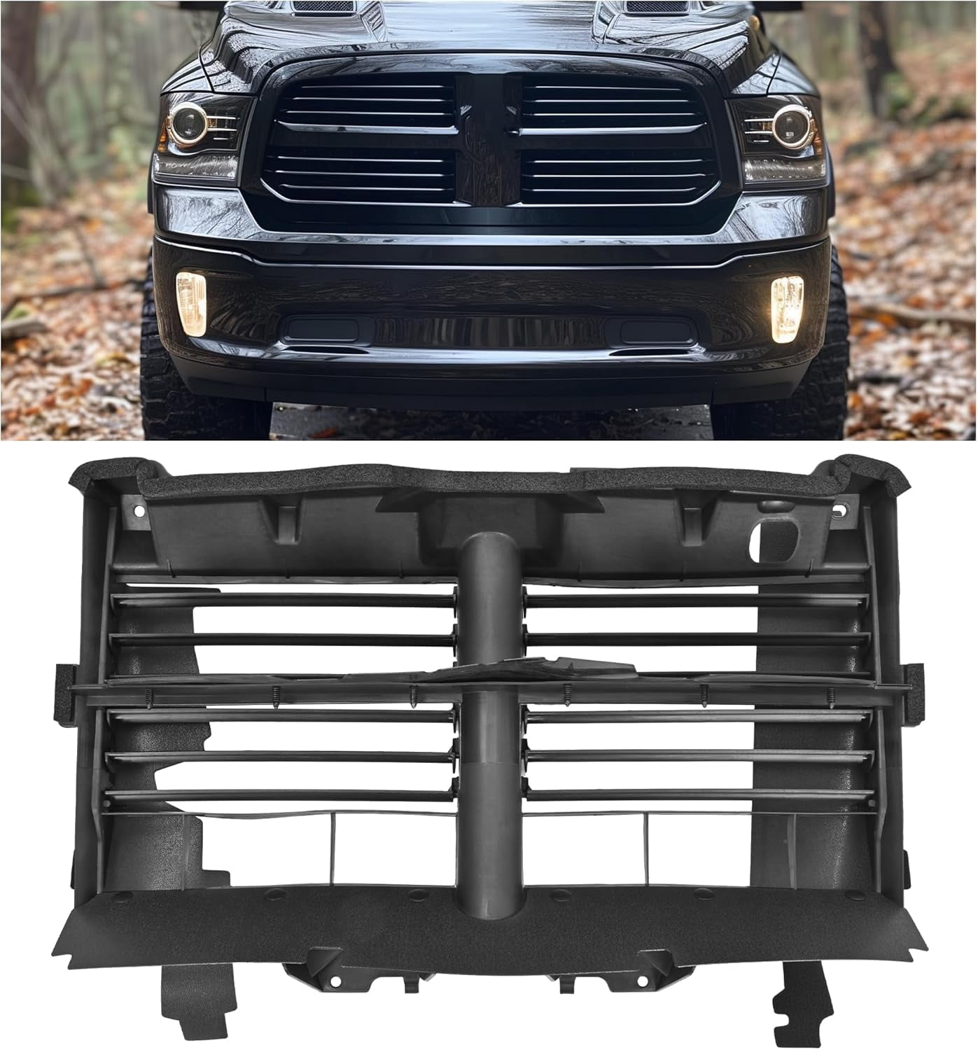 KOJEM Grille Shutter Assembly w/o Actuator for 2013-2018 Ram 1500 2019 ...