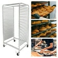 KOJEM 25-Tier Aluminum Bakery Rack with Lockable Wheels, Baking Shelf ...