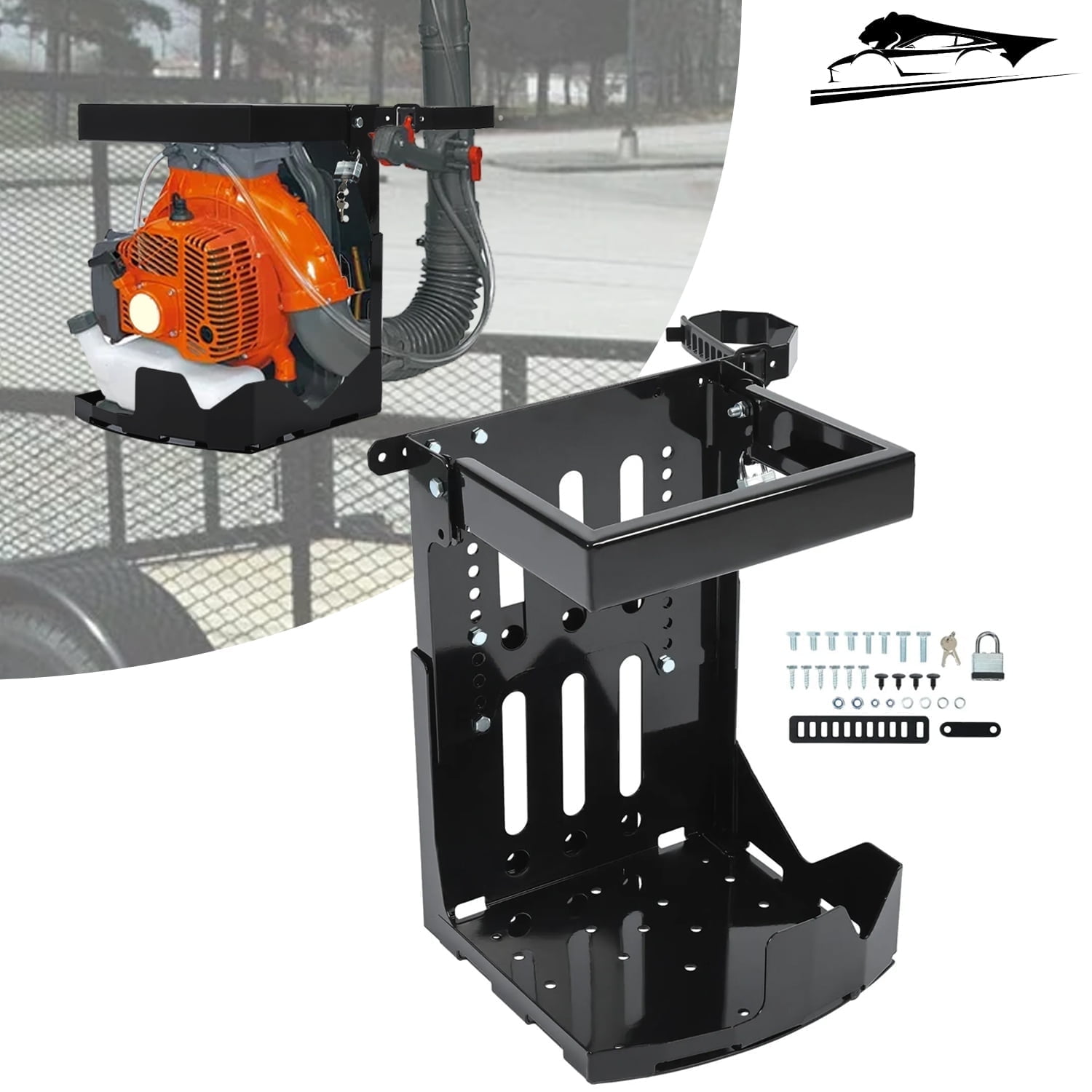 KOJEM Adjustable Backpack Blower Rack Holder, Fit for Landscape Trailer ...