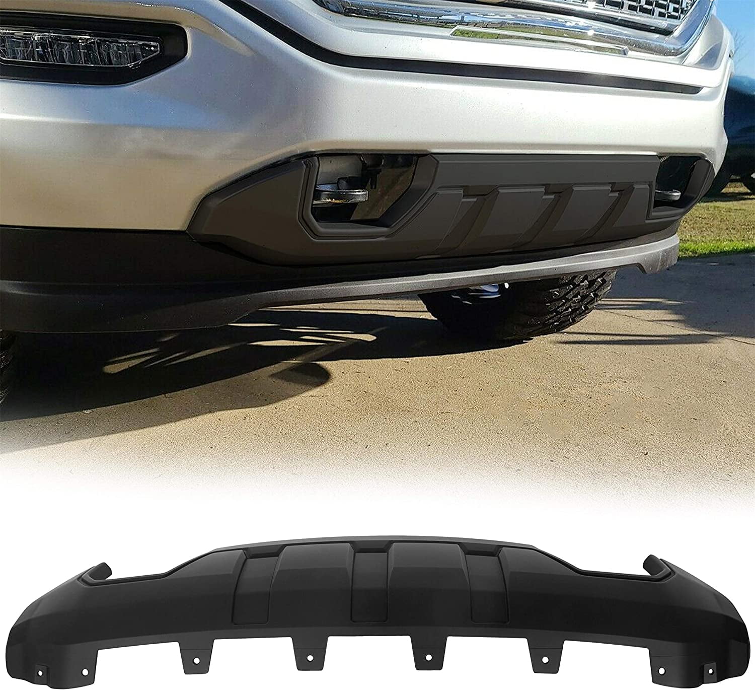 KOJEM Black Front Bumper Skid Plate For 16-19 GMC Sierra 1500 For ...