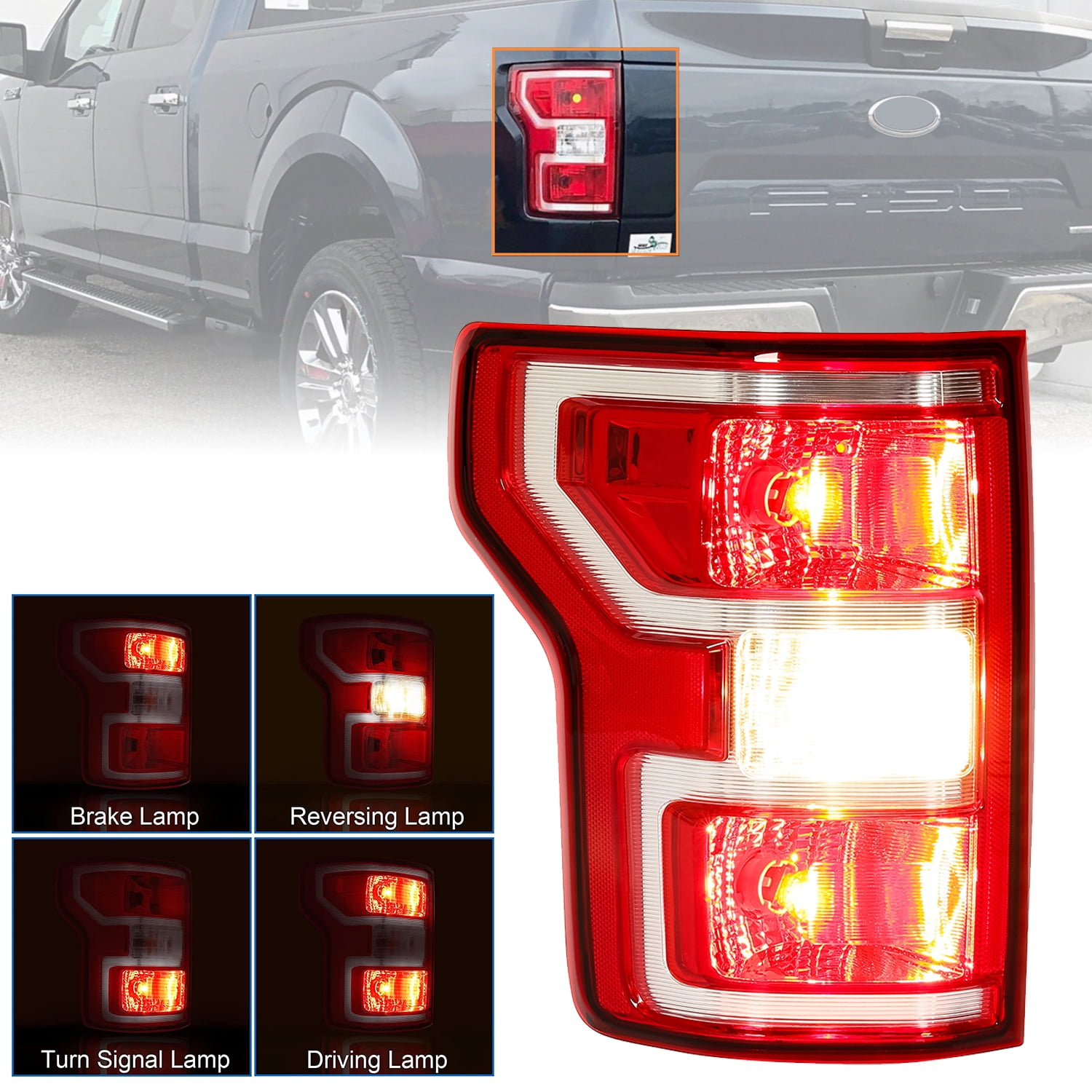 KOJEM Brake Tail Light Rear Lamp for Ford F150 F-150 18 19 20 Left ...