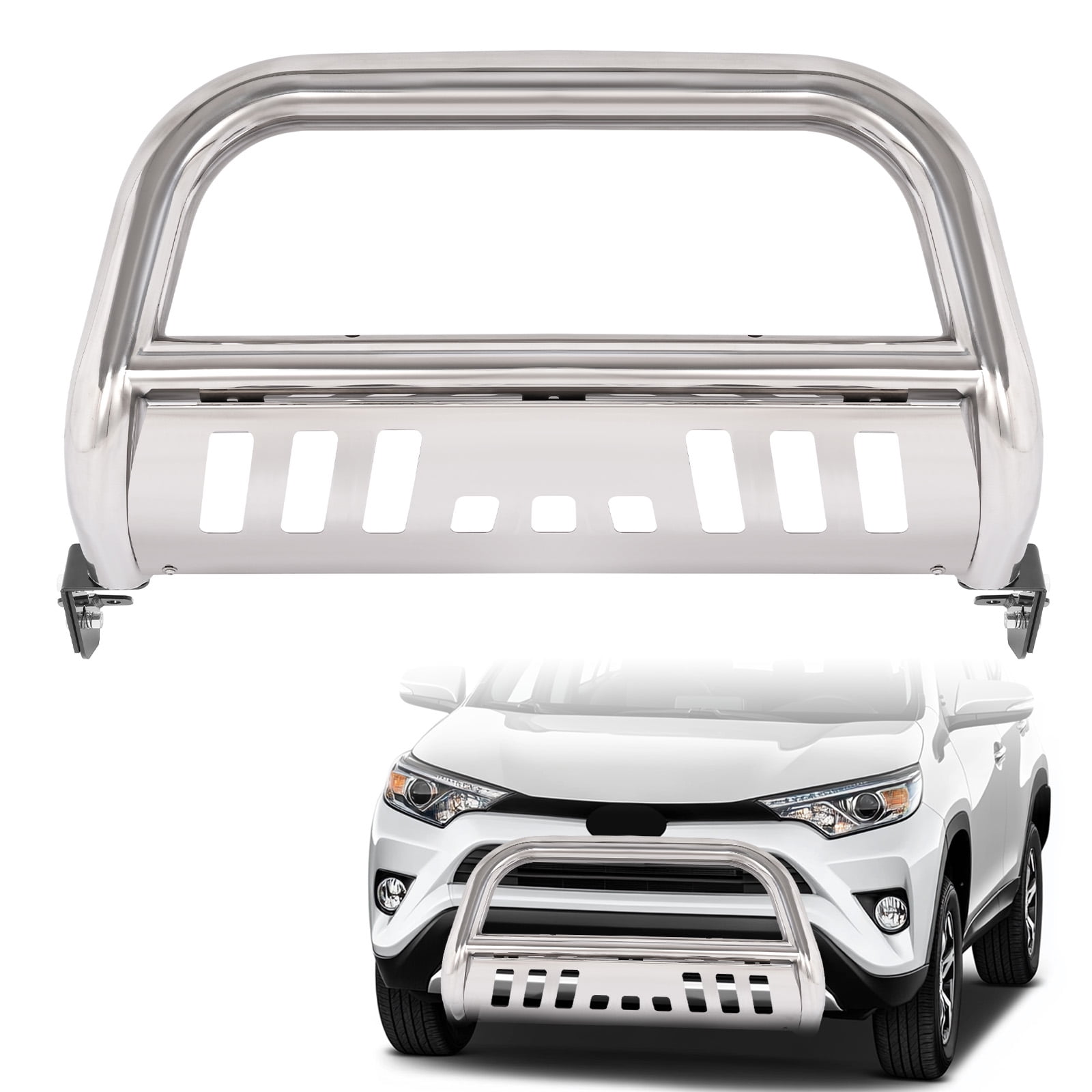 KOJEM Bull Bar Bumper Fit for 2006-2016 Toyota RAV4,Push Bumper Grille ...