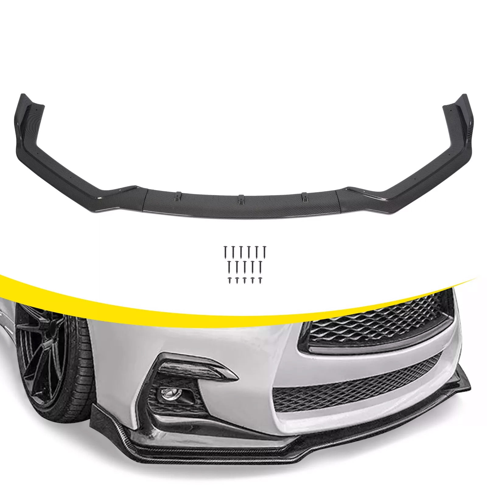 KOJEM Bumper Lip Splitter,Fit for 2018-2023 Infiniti Q50 Sport ,Carbon ...