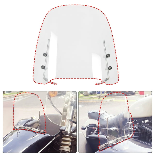 KOJEM Clear Motorcycle Windshield Screen Fit for Moped Visor 125cc ...