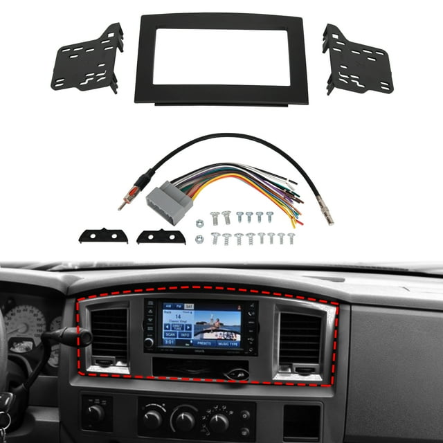 KOJEM Double Din Dash Kit for 2006-2010 Dodge Ram, Car Stereo Radio ...